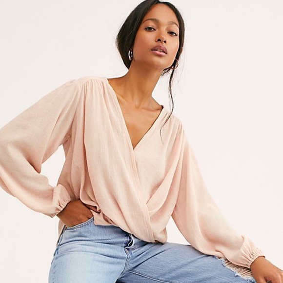 American Eagle Outfitters | Tops | American Eagle Blush Pink Wrap Top ...